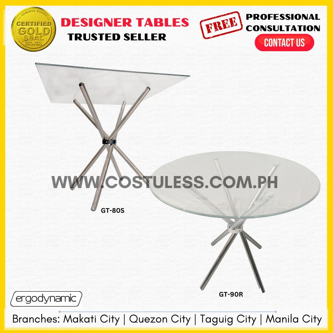 Ergodynamic Glass Table, Round Dining Table, Square Chopstick Table ...