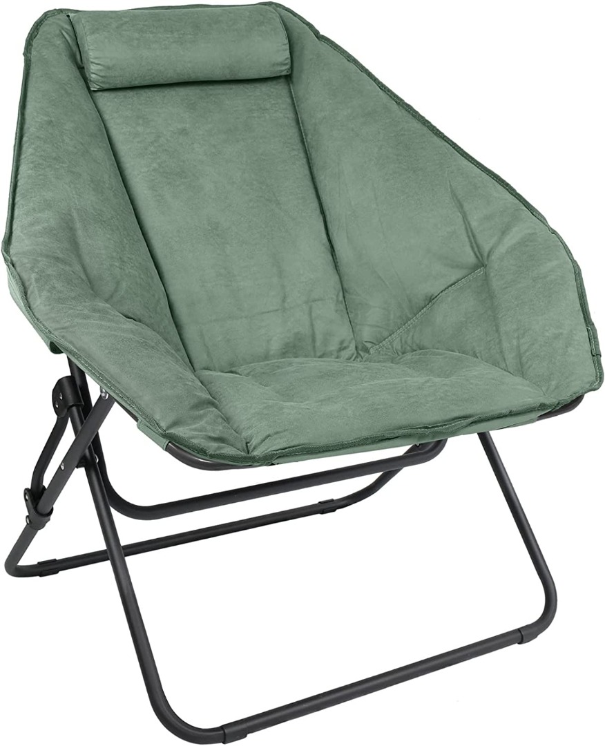 Explore Land Cozy Hexagon Saucer Chair, Leathaire Lounge Chair with ...