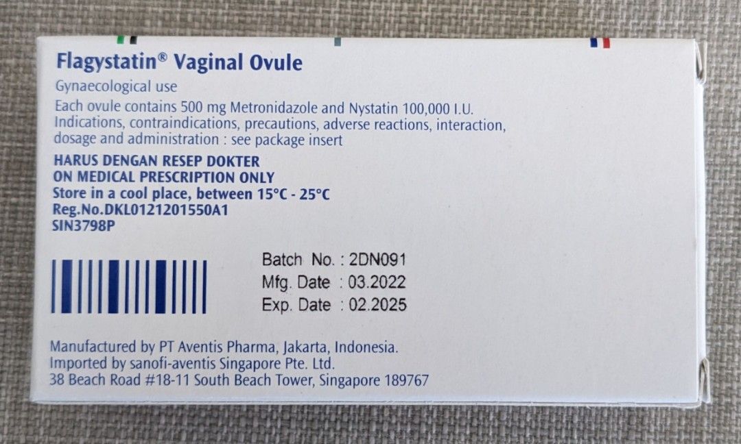 Flagystatin Pessary (Vagina Insert), Beauty & Personal Care, Sanitary ...