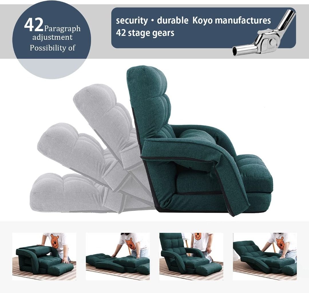 FLOGUOR 42-Position Adjustable Floor Chaise Lounge Sofa, Folding Lazy ...