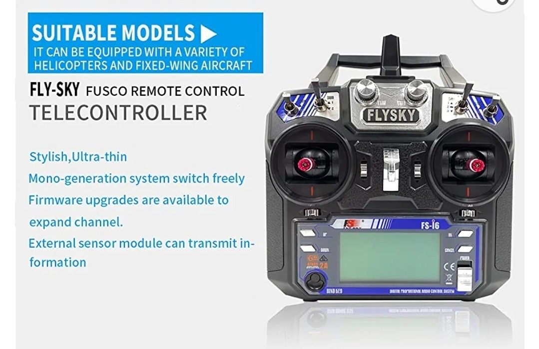 Flysky FS-i6 6CH 2.4GHz Radio System RC Transmitter Controller With FS-iA6 Receiver For RC ...