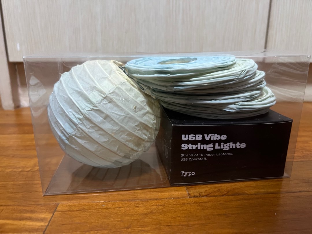 Free mailing USB vibe string lights lantern blue typo official ...