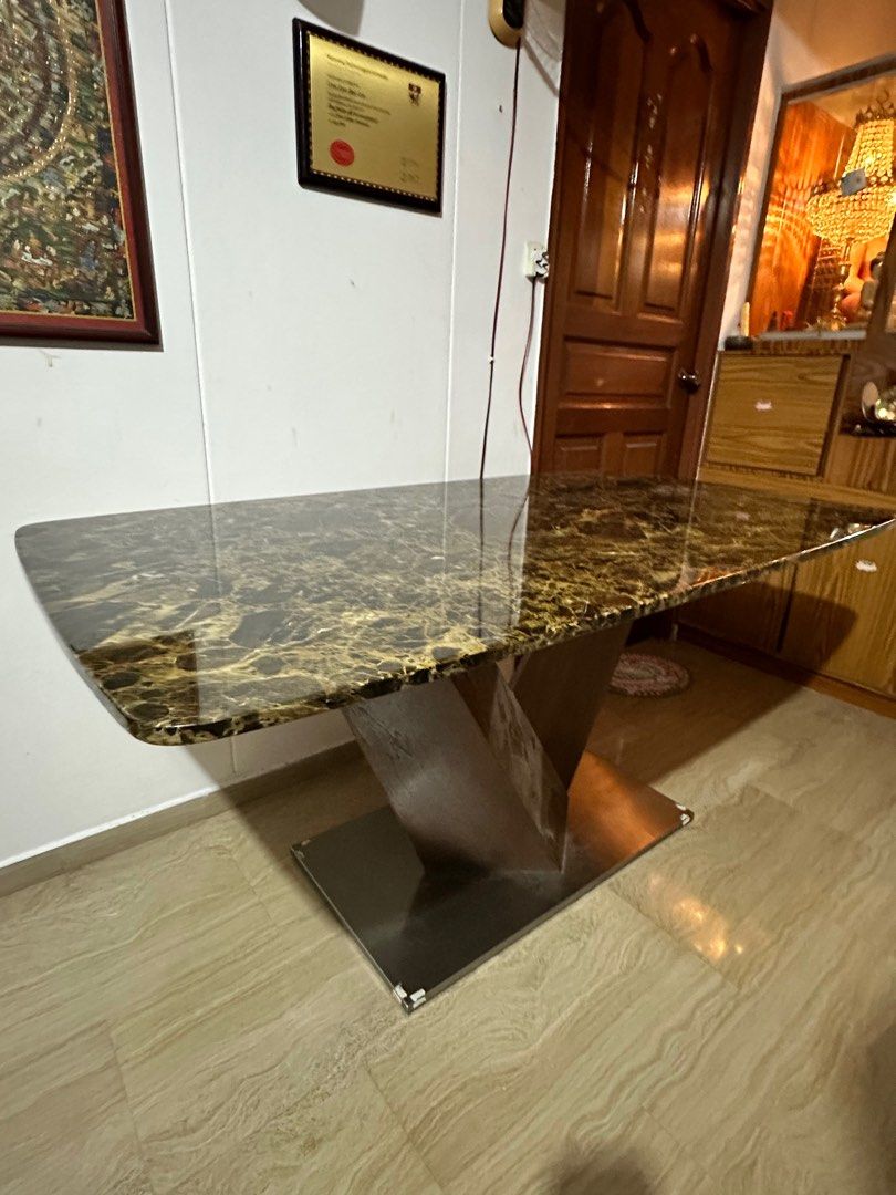 Granite table top dining table!, Furniture & Home Living, Furniture ...