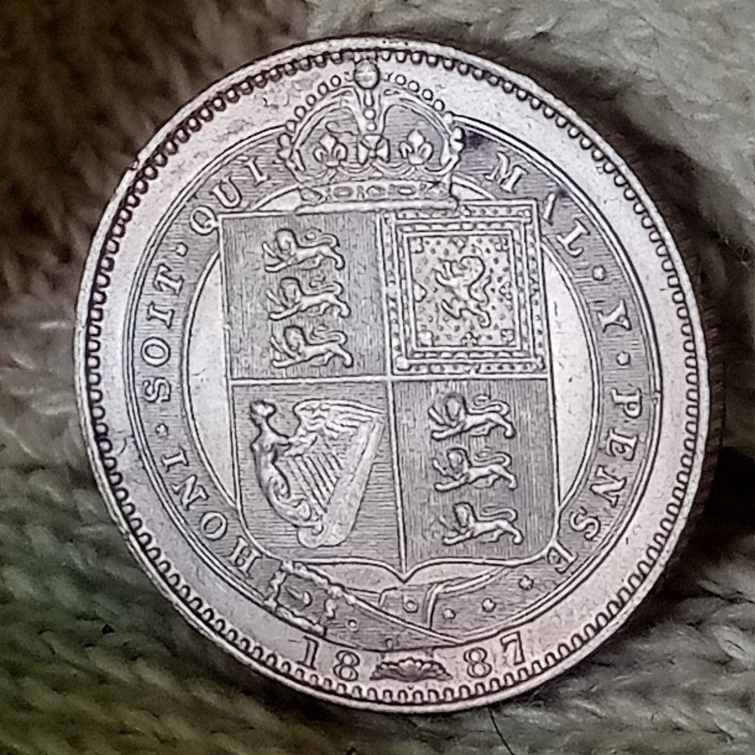 Great Britain UK 1887 Queen Victoria Silver Coin 1 Crown UNCIRCULATED ...