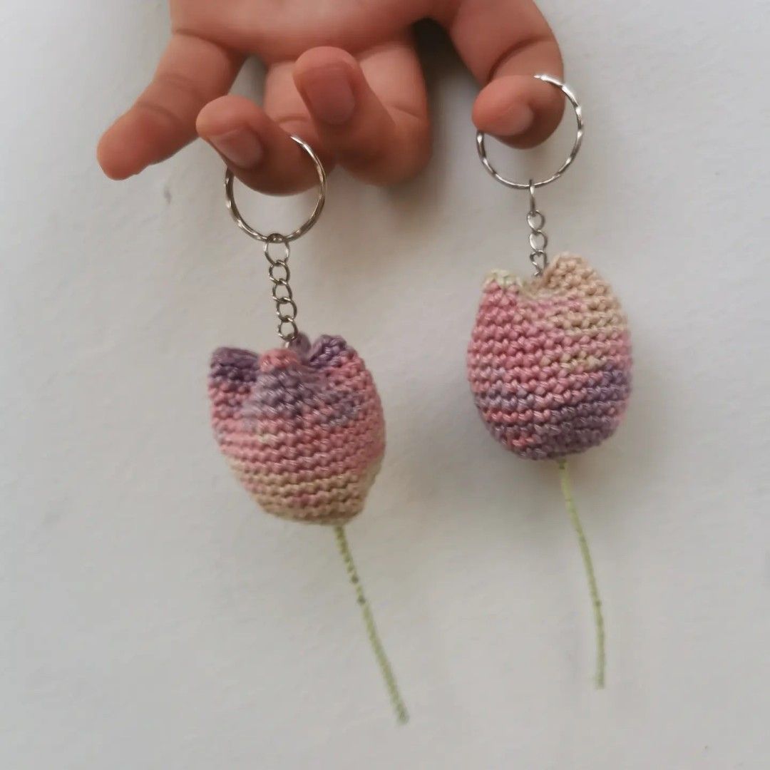 HANDMADE CROCHET TULIP KEYCHAIN, Hobbies & Toys, Stationery & Craft ...