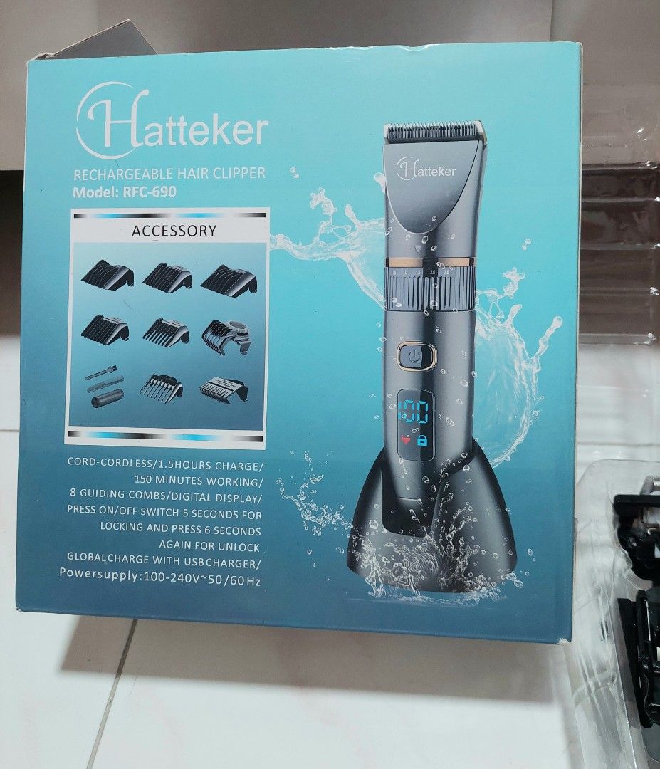 Hatteker Rechargeable Professional rfc 690 Hair Clipper Set, Beauty & Personal Care, Men's ...