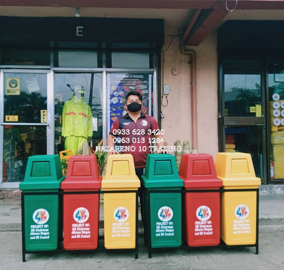 Hooded trash Bin Segregation Bin, Furniture & Home Living, Cleaning ...