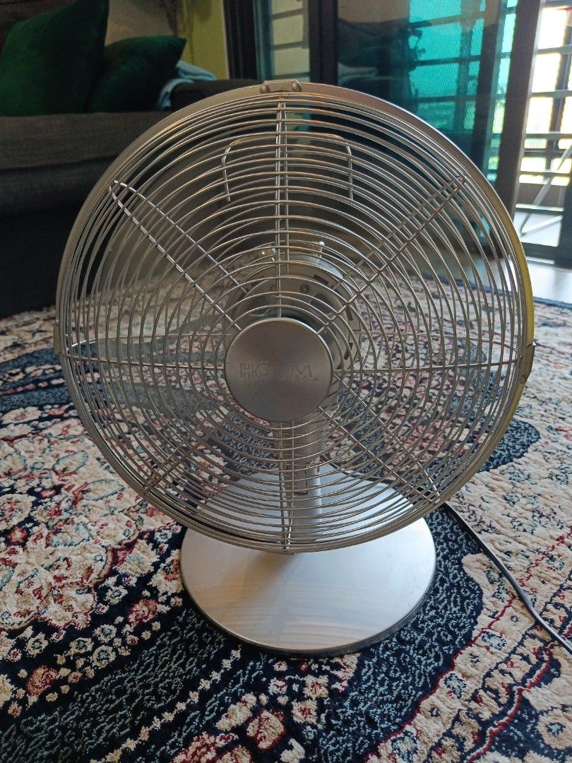 HOUM 12" Metal Table fan 4 blades, Furniture & Home Living, Lighting ...