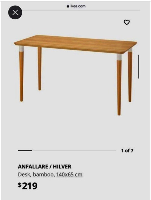 IKEA Table Bamboo (ANFALLARE / HILVER Table - Bamboo), Furniture & Home ...