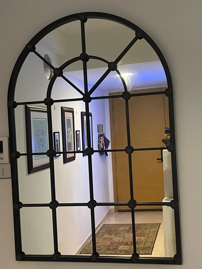 Iron Arched Window Mirror, Furniture & Home Living, Home Decor, Mirrors ...