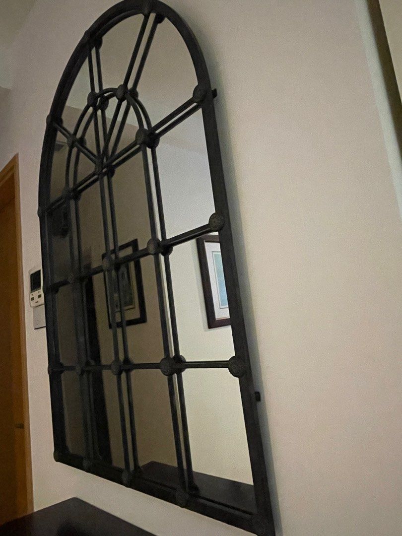 Iron Arched Window Mirror, Furniture & Home Living, Home Decor, Mirrors ...
