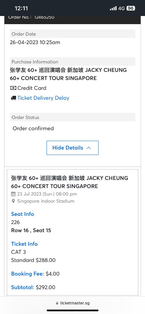 Jacky Cheung Concert Ticket for 2 on 23rd July 2023, Tickets & Vouchers, Event Tickets on Carousell
