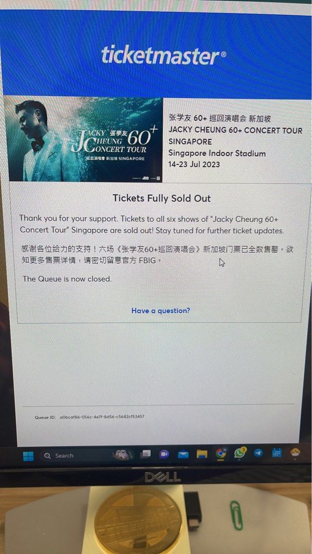 Jacky Cheung Concert Tickets, Tickets & Vouchers, Event Tickets on Carousell
