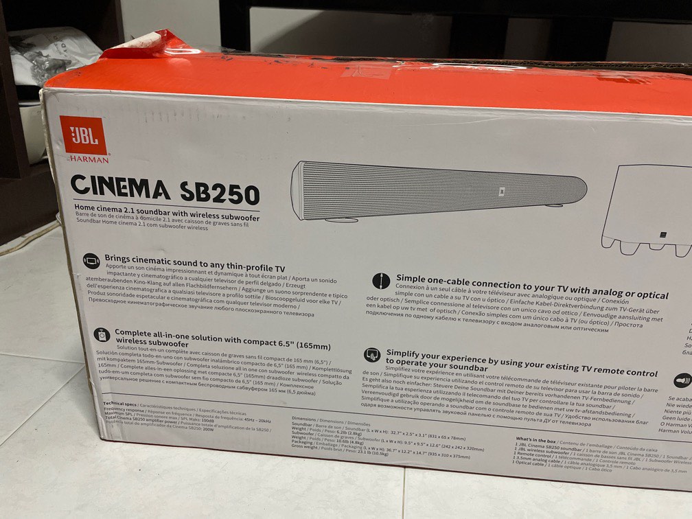 JBL cinema SB250, Audio, Soundbars, Speakers & Amplifiers on Carousell