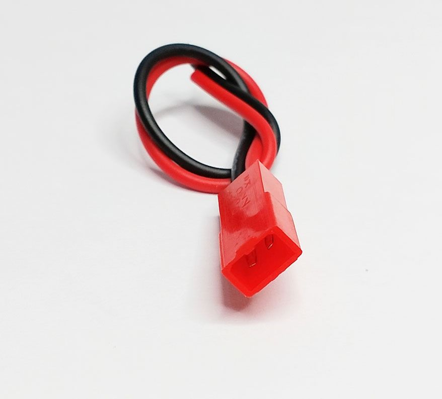 JST PLUG CONNECTOR 2-PIN MALE+FEMALE, 22-AWG SILICONE CORD 10cm, FOR ...