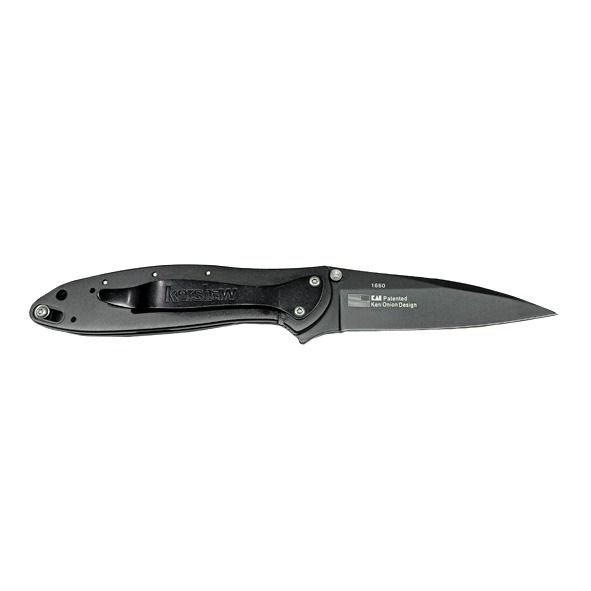 Kershaw 1660CKT Ken Onion Leek Assisted Flipper Open 3" Black Plain ...