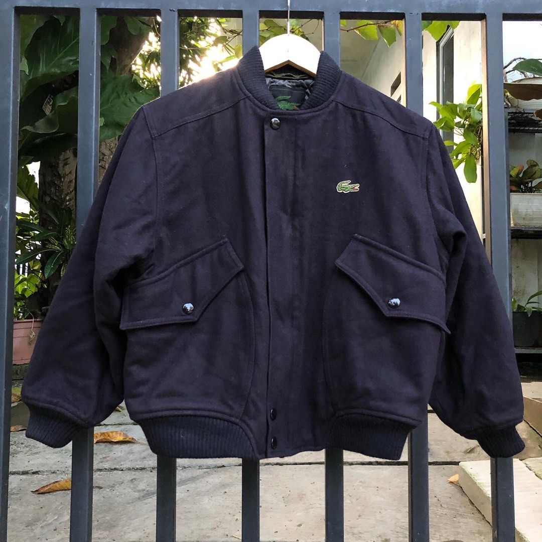 LACOSTE BOMBER JACKET NAVY, Fesyen Wanita, Pakaian Wanita, Baju Luaran ...