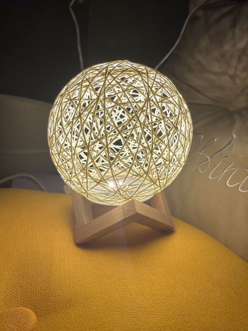 LED Rattan Ball Lamp, Furniture & Home Living, Home Decor, Other Home ...