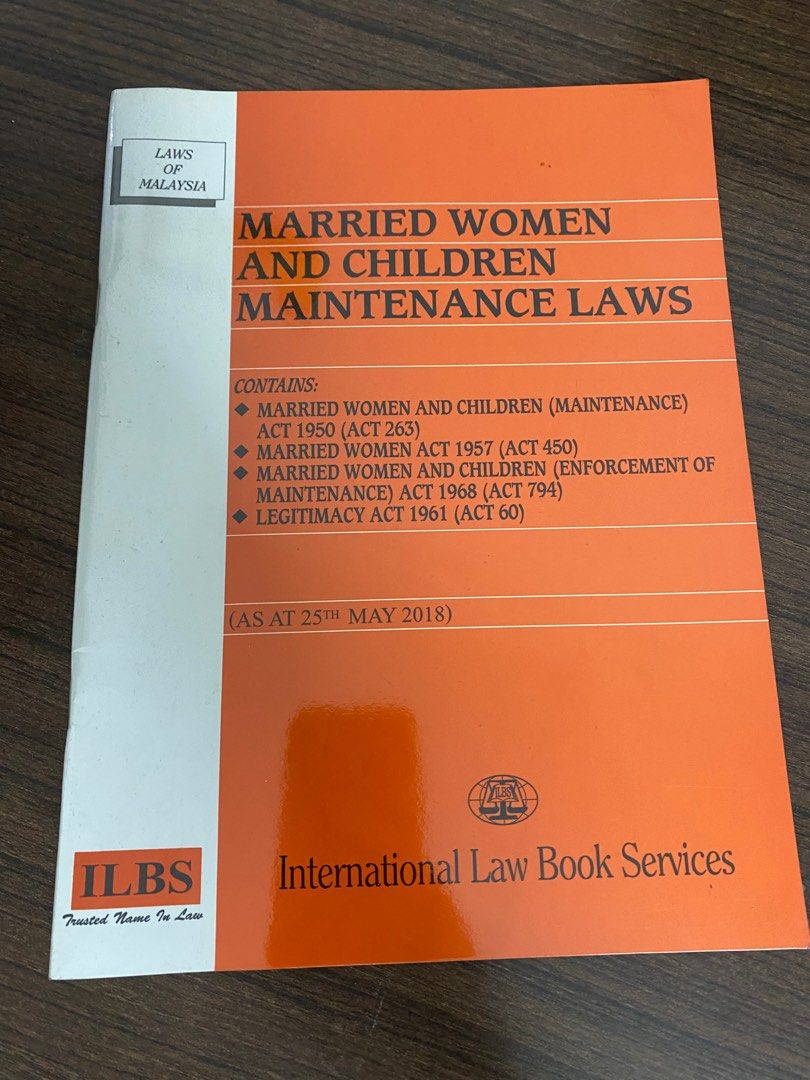 Married Women and Children Maintenance Laws, Hobbies & Toys, Books & Magazines, Textbooks on ...