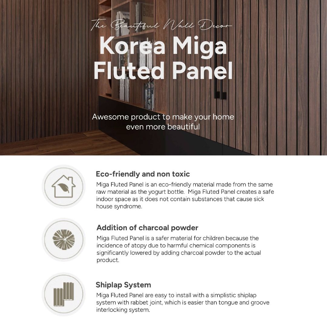 MIGA KOREA Living Room Wall Fluted Panel Divider Wall / Molding Wall ...