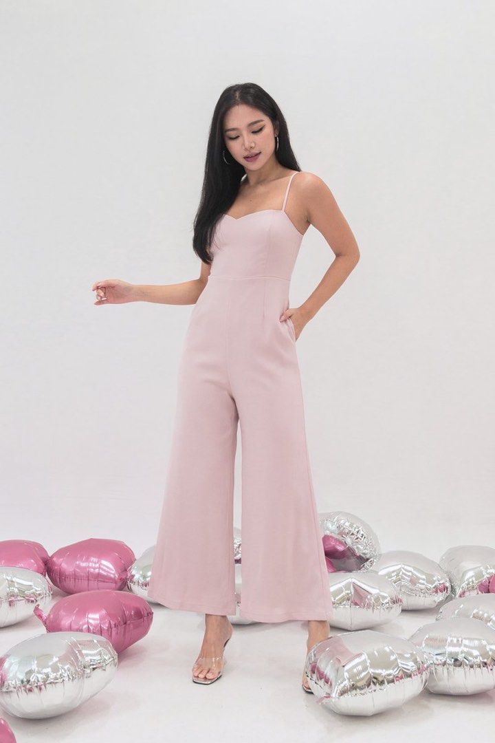 Mikayla Isla V2 Sweetheart Wide Leg Jumpsuit in Blush Pink, Women's ...