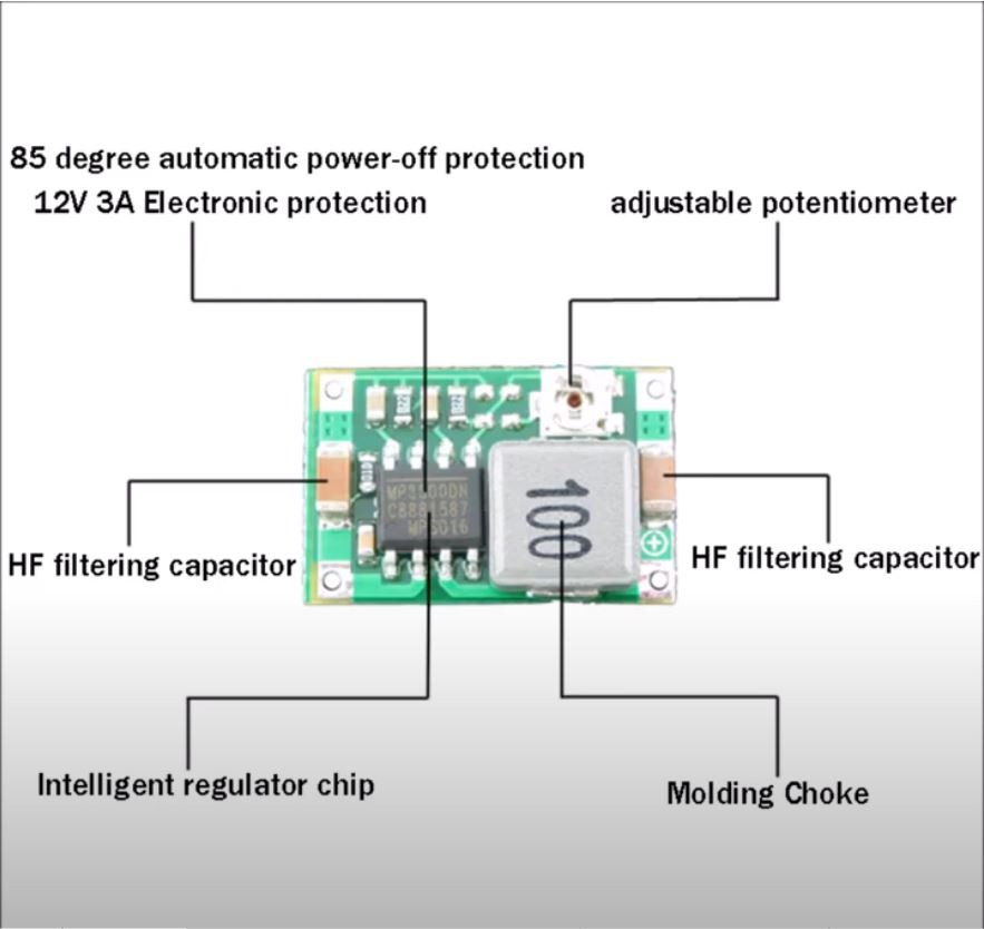 MINI 360 DC BUCK CONVERTER 2A STEP DOWN MODULE, 4.75V-23V to 1V-17V ...