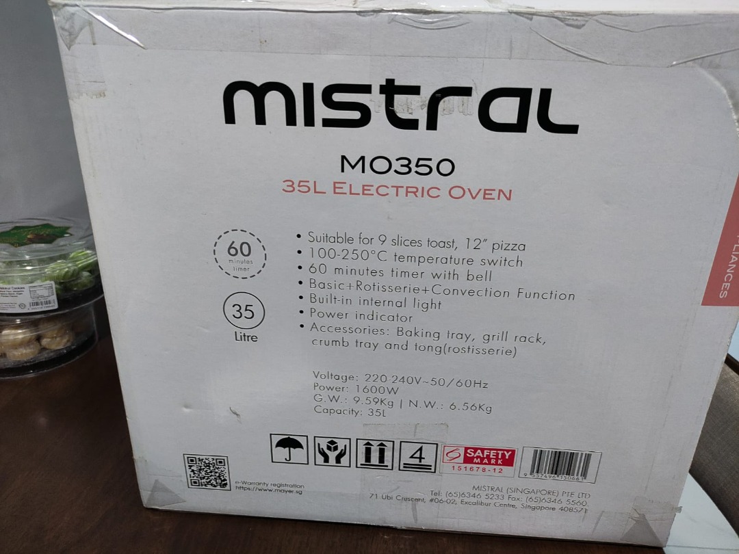 Mistral 35L Electric Oven with Rotisserie [MO350], TV & Home Appliances ...