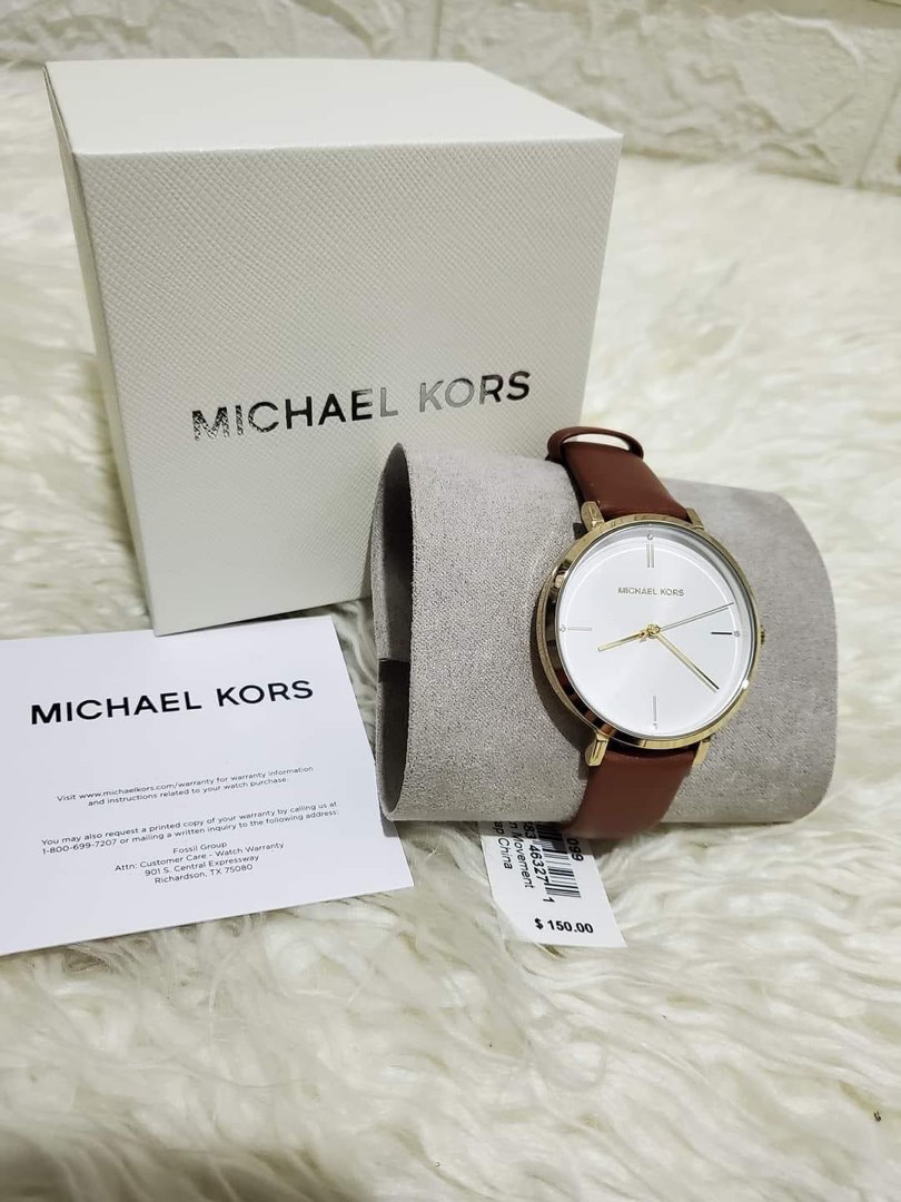 MK 7099 Womens Jayne Three Hand Brown Leather Watch, Women's Fashion, Watches & Accessories ...