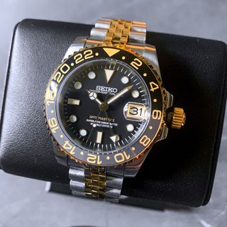 [Mod] Seiko GMT-Master 2 Yellow Gold, Silver, Black & Grey, Men's ...