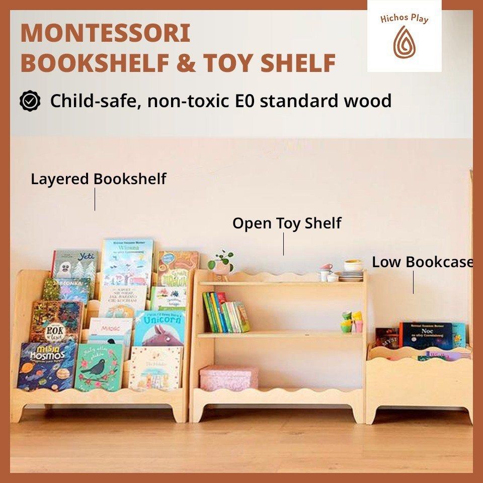 Montessori Children Bookshelf/ Montessori Shelf, Furniture & Home ...