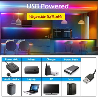 Smart phone control music sensor RGB led STRIP LIGHT complete set plug ...