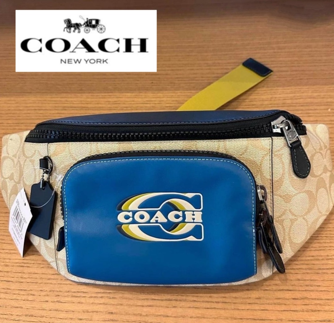 New Coach Original Track Belt Bag In Colorblock Signature Canvas With ...