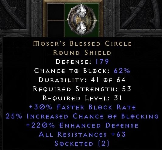 (Non-Ladder) Perfect 220%ed Moses's Round Shield. D2R, Video Gaming ...