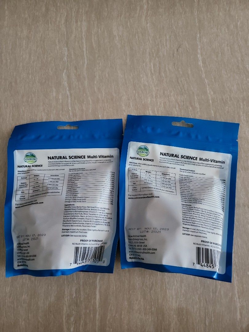Oxbow Natural Science Multivitamin, Pet Supplies, Pet Food on Carousell