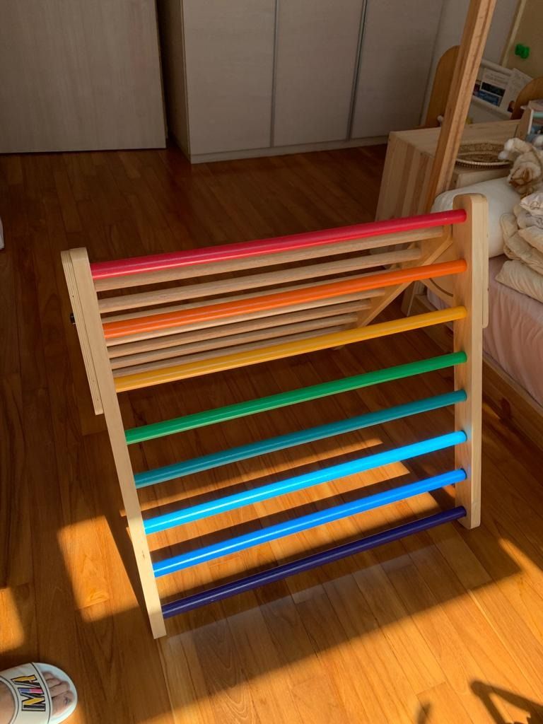 Peach Pikler triangle and double sided ramp, Babies & Kids, Infant ...