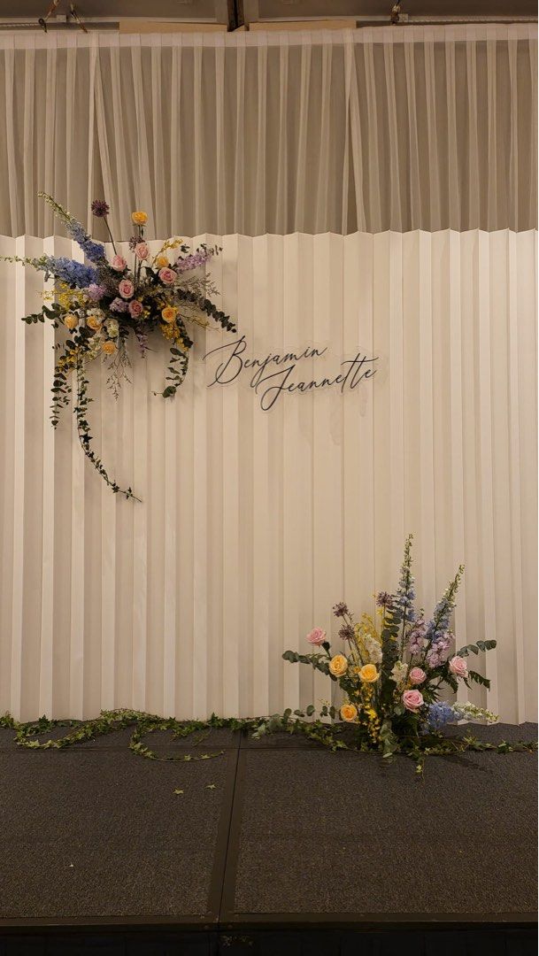 Pleated Wedding Backdrop, Furniture & Home Living, Home Decor, Wall ...