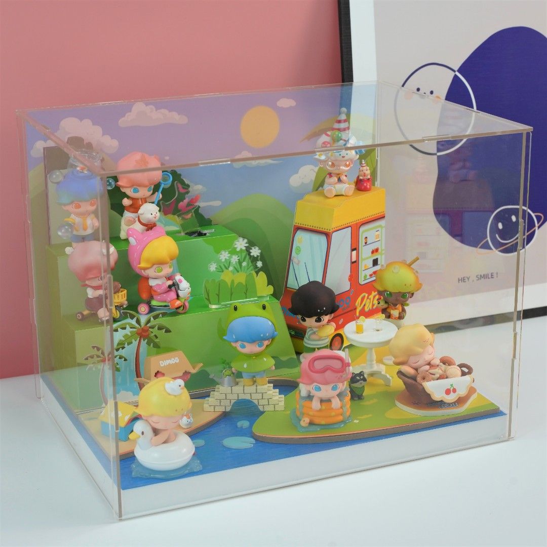 [POPMART DISPLAY CASE] POPMART DIMOO PETS VACATION HIGH QUALITY ACRYLIC ...