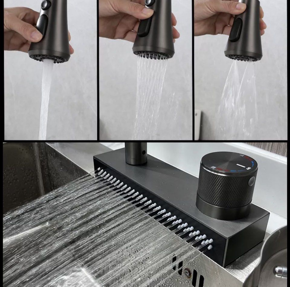 Last Piece Pull Out Kitchen Mixer with Waterfall outlets, Furniture ...