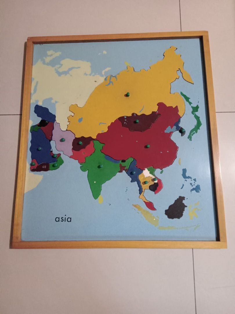 puzzle map of asia - Montessori, Free Items on Carousell