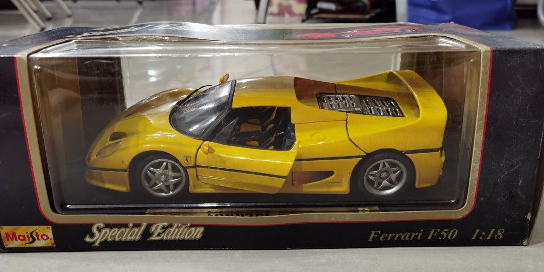 Rare Yellow Ferrari F50 1:18 (1995) model by Maisto (Brand New in the ...