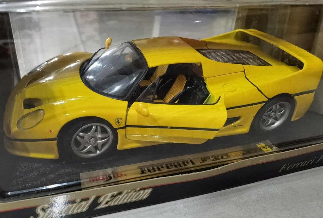 Rare Yellow Ferrari F50 1:18 (1995) model by Maisto (Brand New in the ...