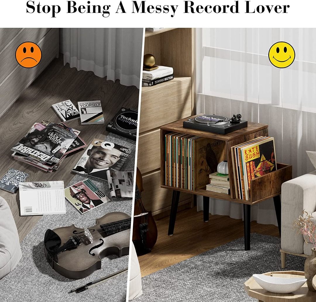 Record Player Stand, Record Player Table Turntable Stand, Vinyl Record ...