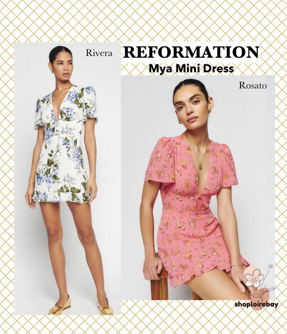 Reformation Mya Dress riveria floral Rosato, Women's Fashion, Dresses ...