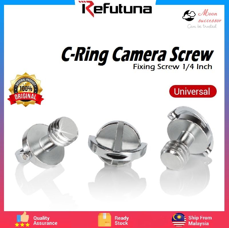 Refutuna 1/4 Stainless Steel C-Ring Camera Screw For Tripod Rapid Quick ...
