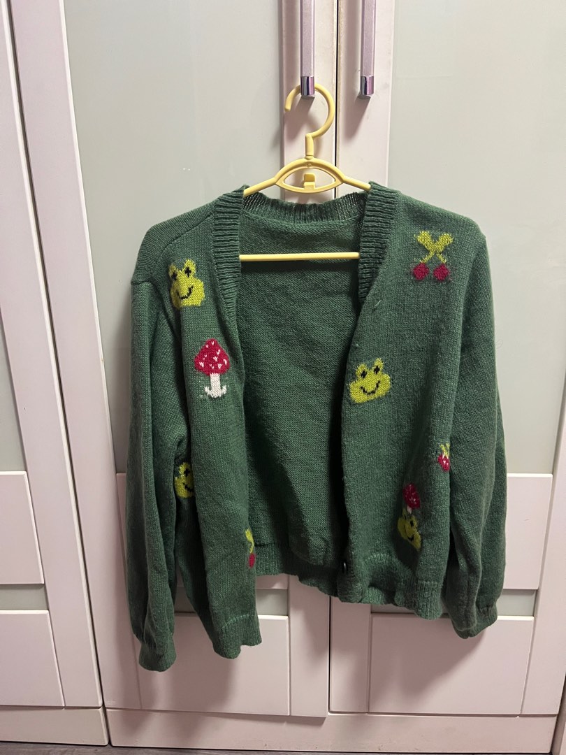 ROMWE Frog Cardigan, Women's Fashion, Coats, Jackets and Outerwear on ...