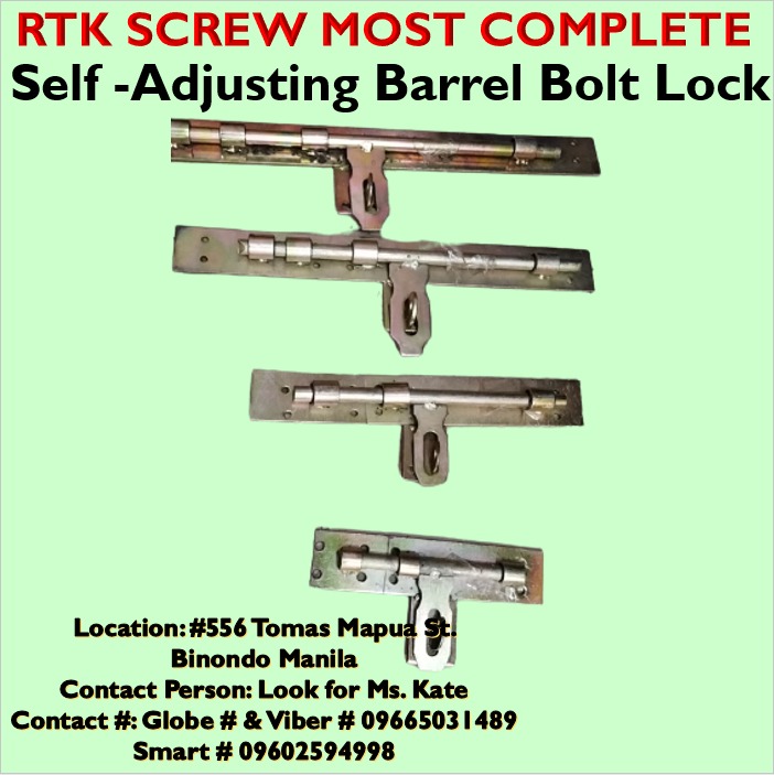 Self adjusting barrel bolt lock, Commercial & Industrial, Construction ...