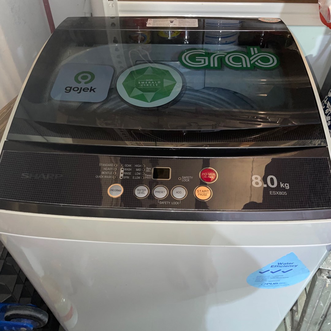 Sharp 8kg Top Load Washing Machine, TV & Home Appliances, Washing ...