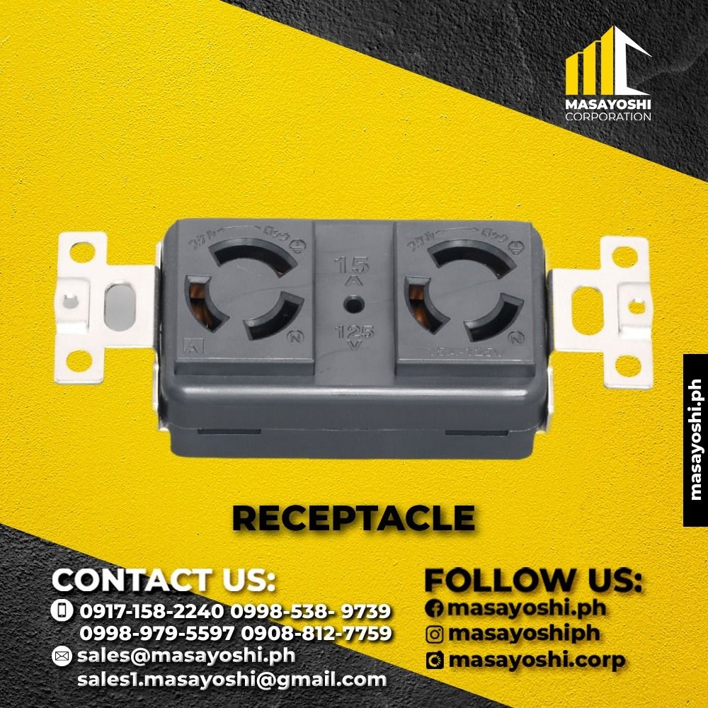 sideways duplex receptacle, 2-Pole 3-Wire Grounding 15A 125V ...