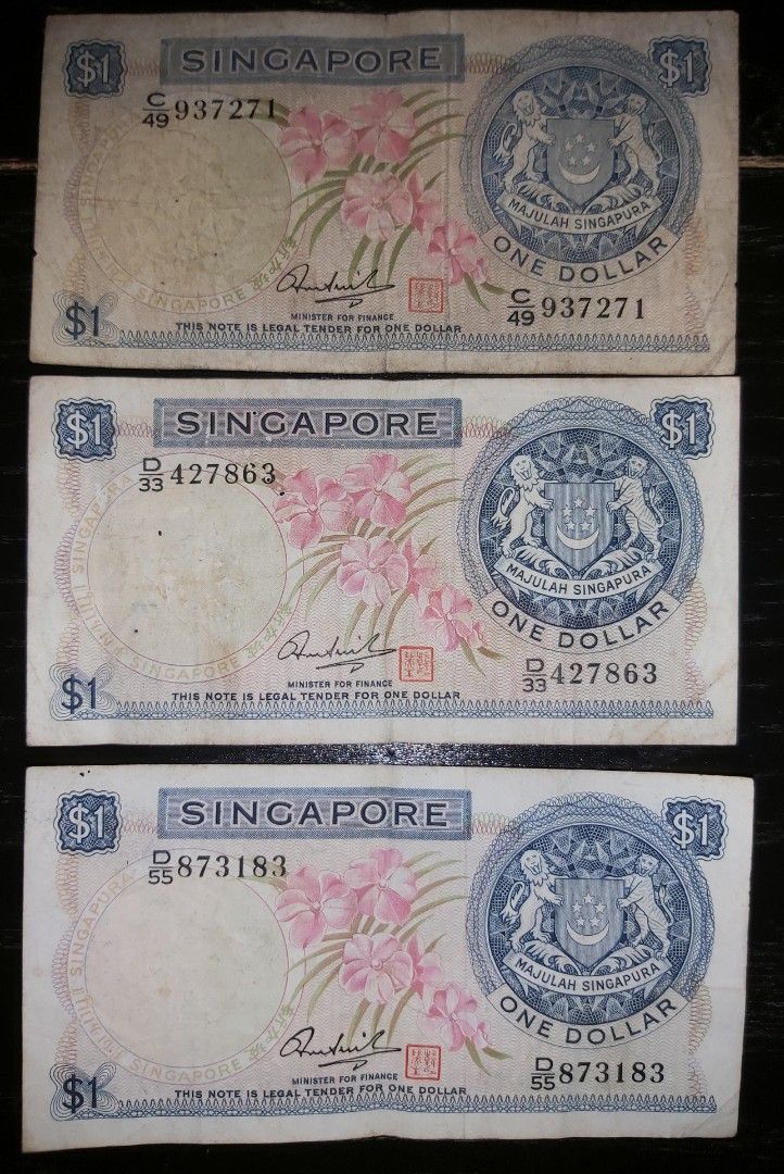 Singapore one dollar orchid series 9pieces, Hobbies & Toys, Memorabilia ...