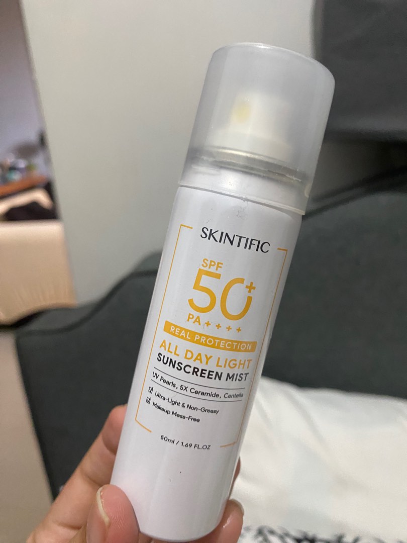 Skintific sunscreen face mist, Beauty & Personal Care, Face, Face Care ...